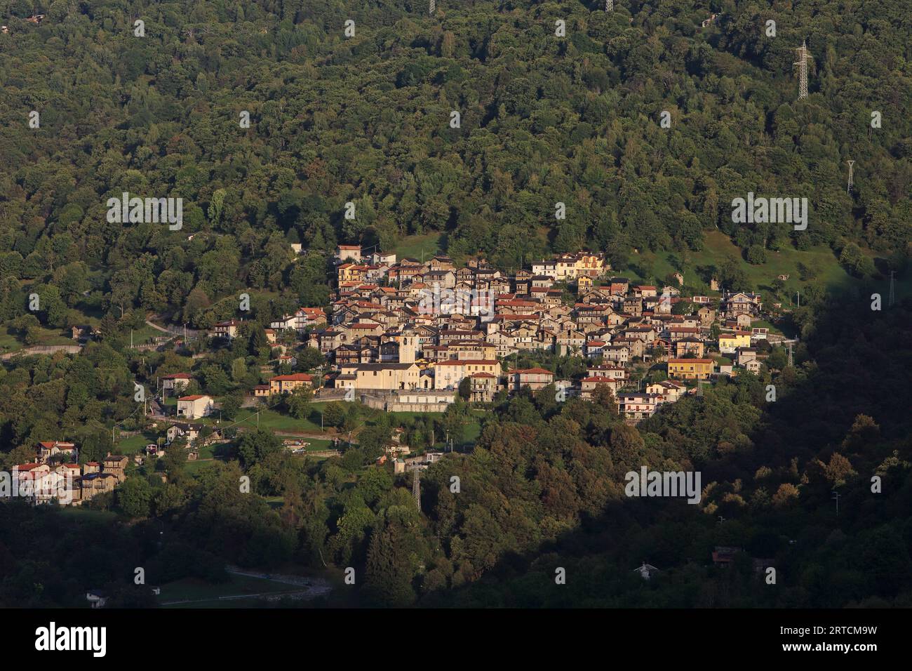 Village view from Dosso del Liro over Gravedona ed Uniti, Lake Como ...