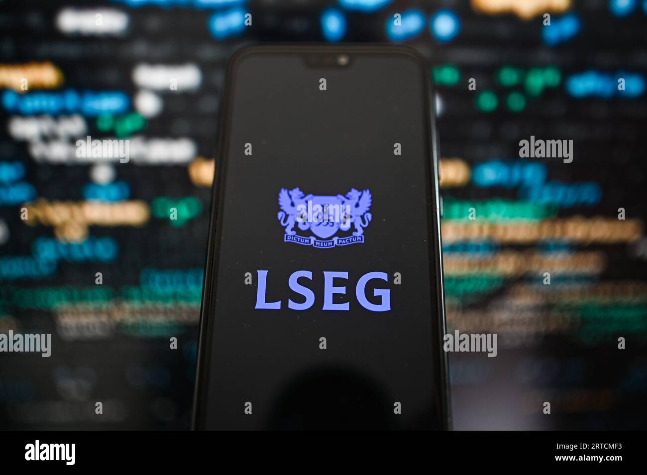 In this photo illustration a LSEG logo displayed on a smartphone with ...