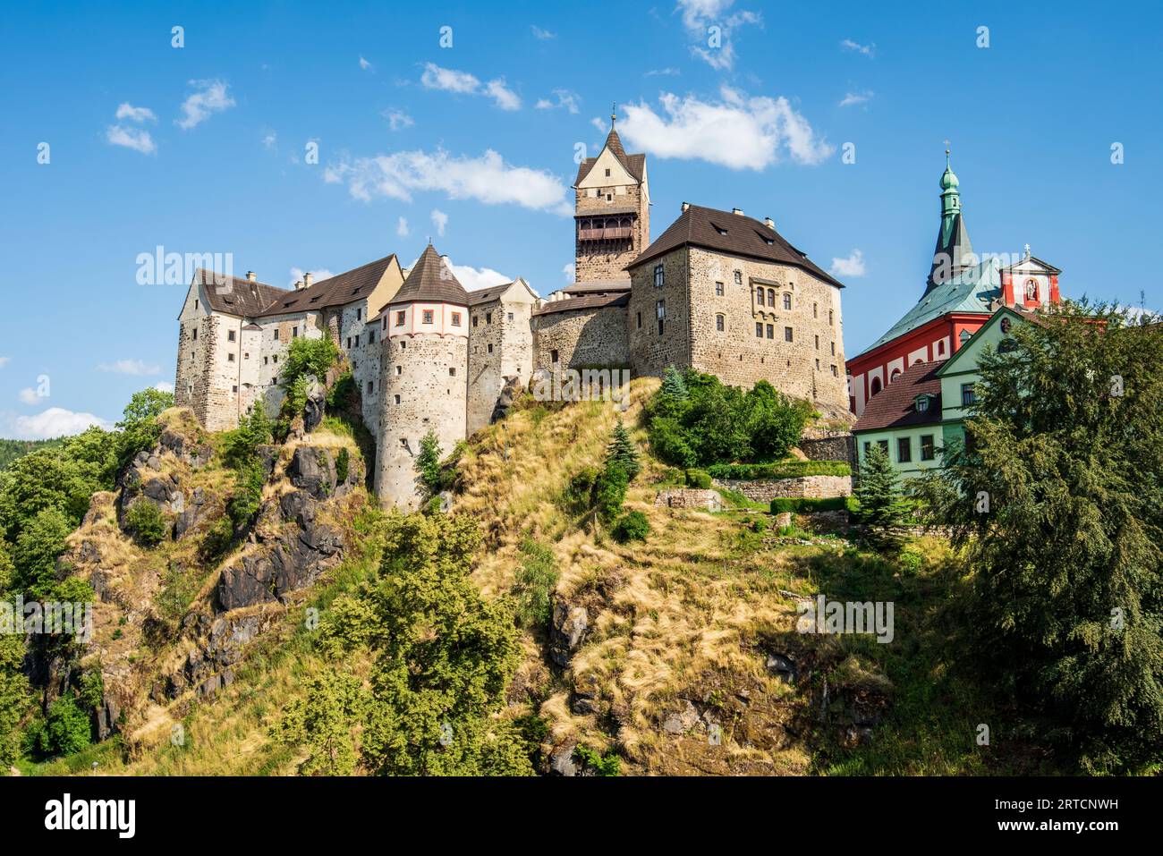 Loket Castle on the Eger River in Loket, West Bohemia, Czech Republic ...