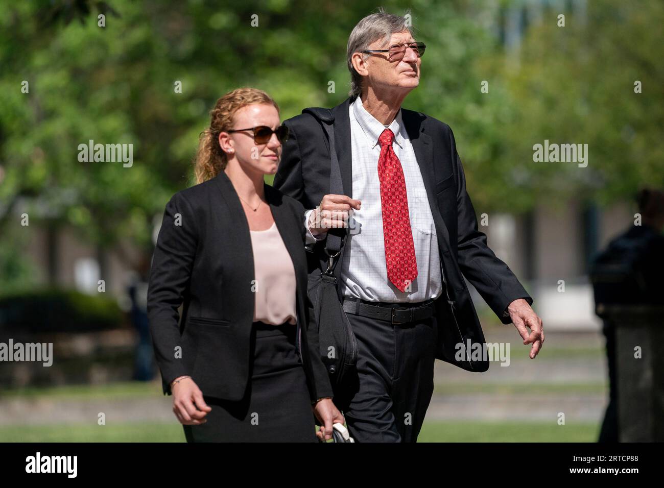 Google's Chief Economist Hal Varian, right, arrives at the E. Barrett ...