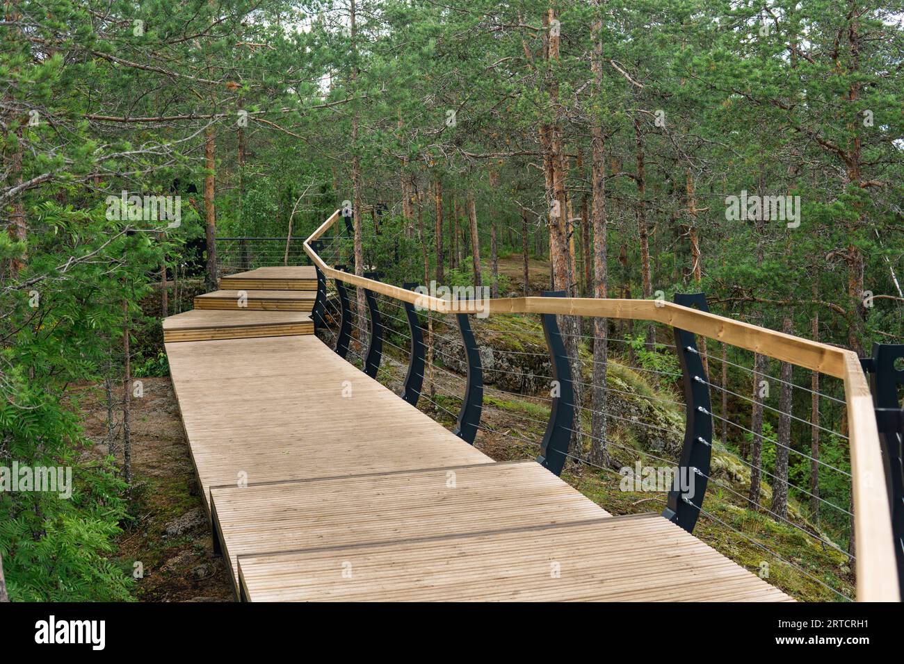 wooden walkways on the tourist route in the nature park Stock Photo - Alamy