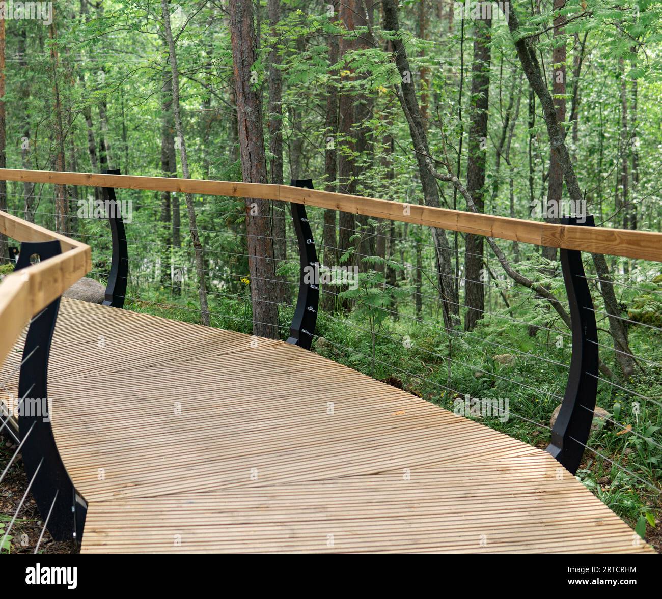 wooden walkways on the tourist route in the nature park Stock Photo - Alamy