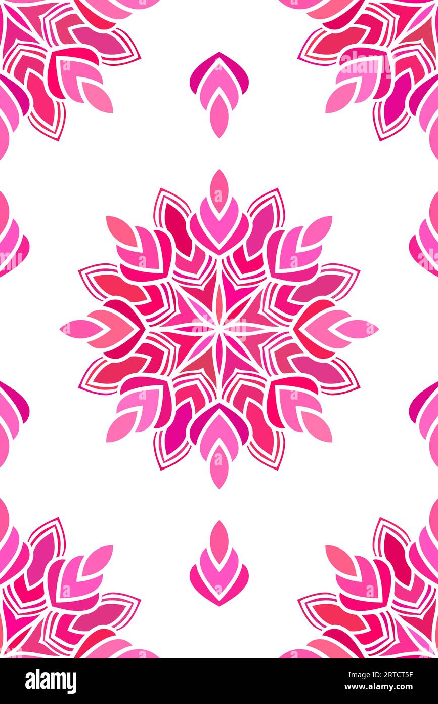 Seamless floral ornament, Abstract vector background magenta color ...