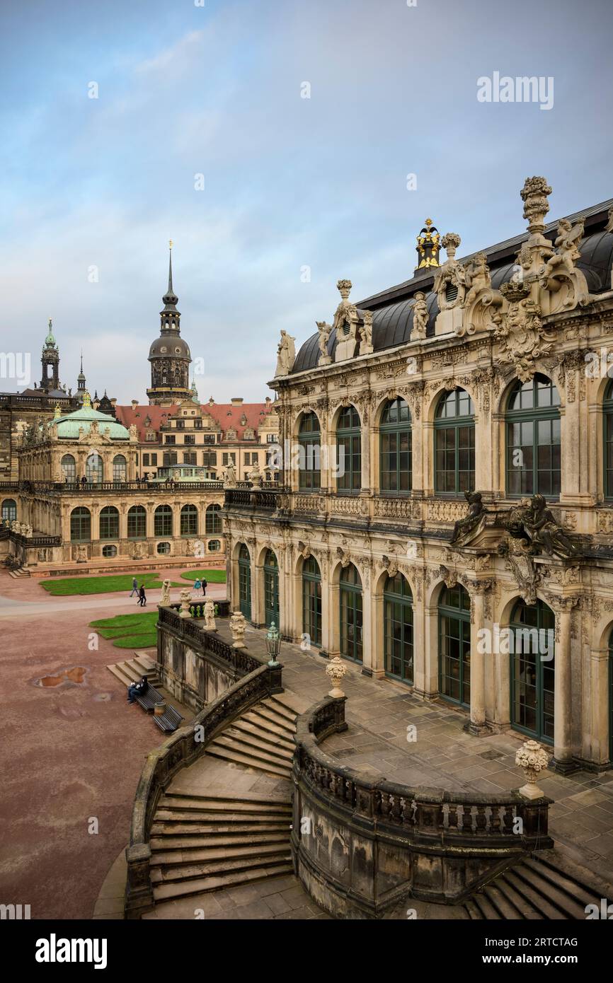View over the Dresden Zwinger towards the Green Vault and the ...