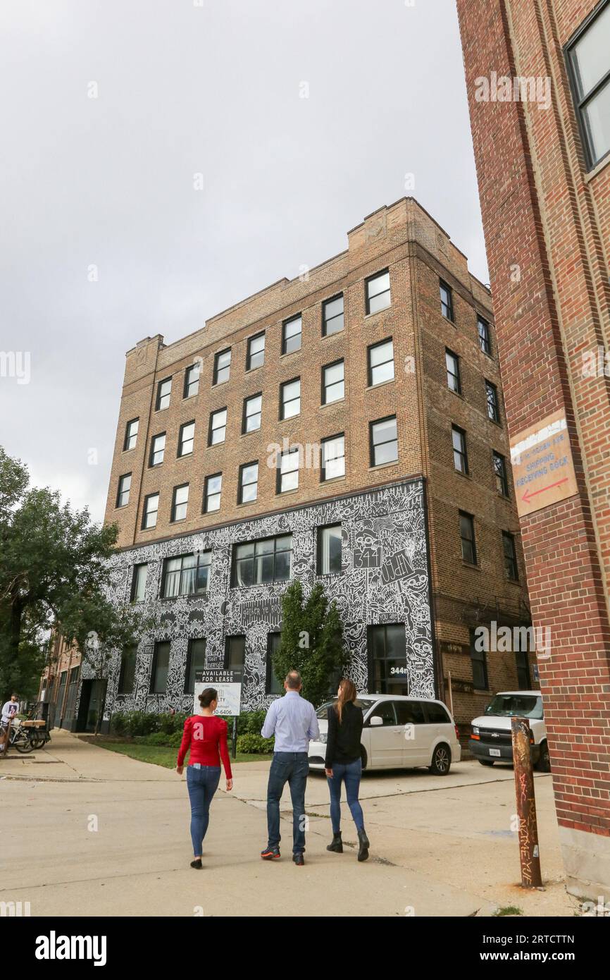 This five-story office building located near the Fulton Market district ...