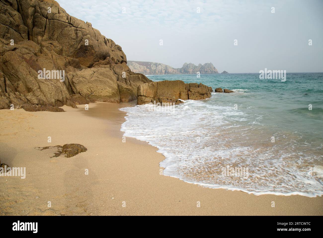 Porth Curno Porthcurno beach Cornwall Stock Photo - Alamy