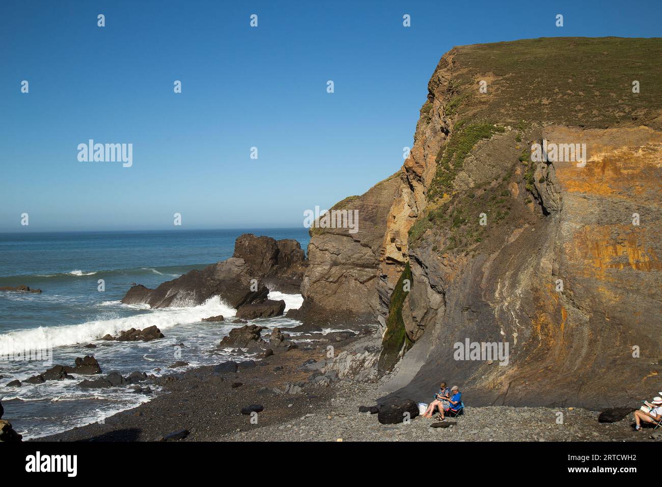 Sandymouth Bay Beach Cornwall Stock Photo - Alamy