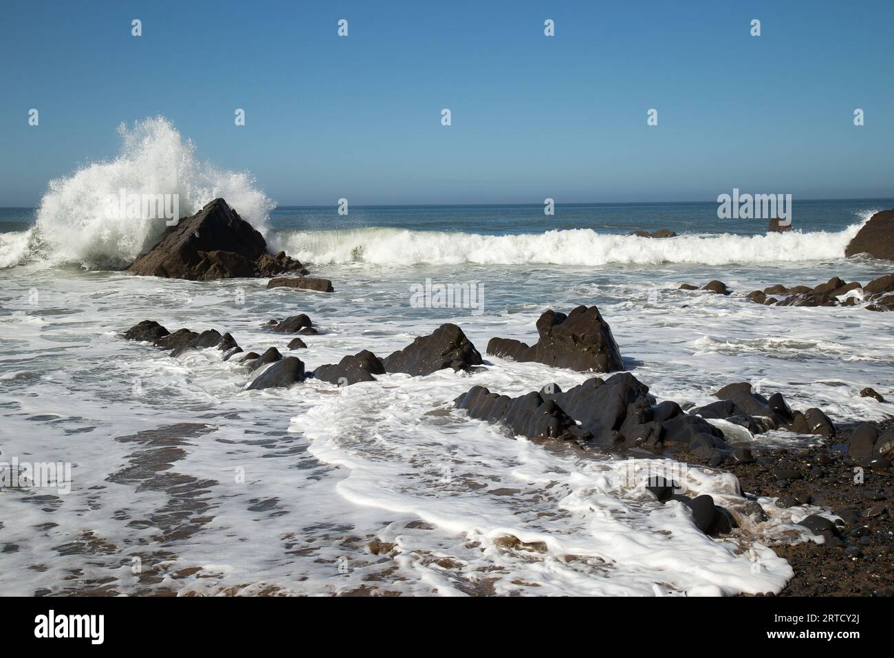 Sandymouth Bay Beach Cornwall Stock Photo - Alamy