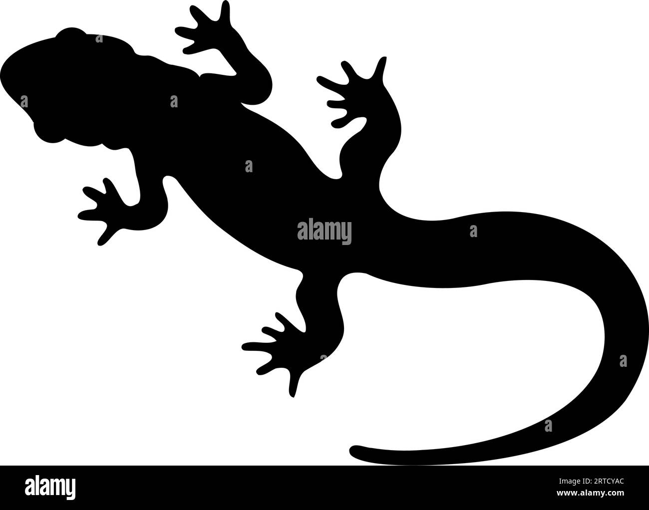 Gecko lizard or salamander silhouette. Vector illustration Stock Vector ...