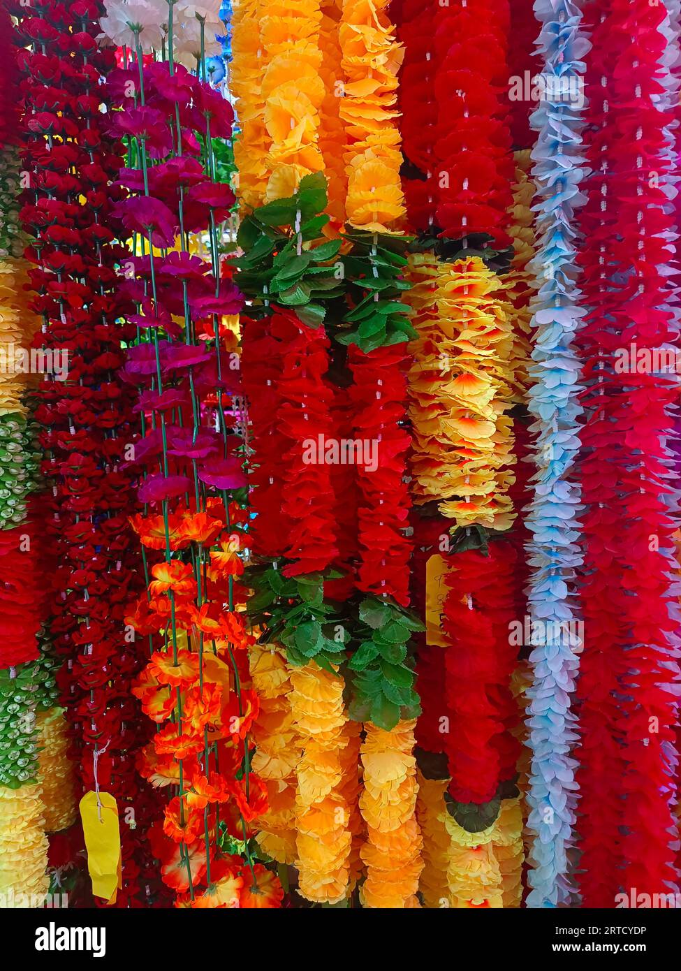 Multicolour artificial flowers used for Diwali festival decoration ...