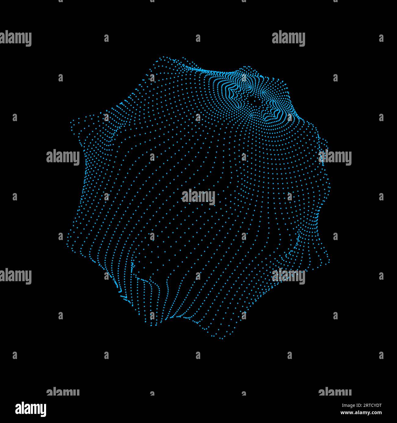 3d futuristic sphere and abstract dotted ball shape. Futuristic blue ...