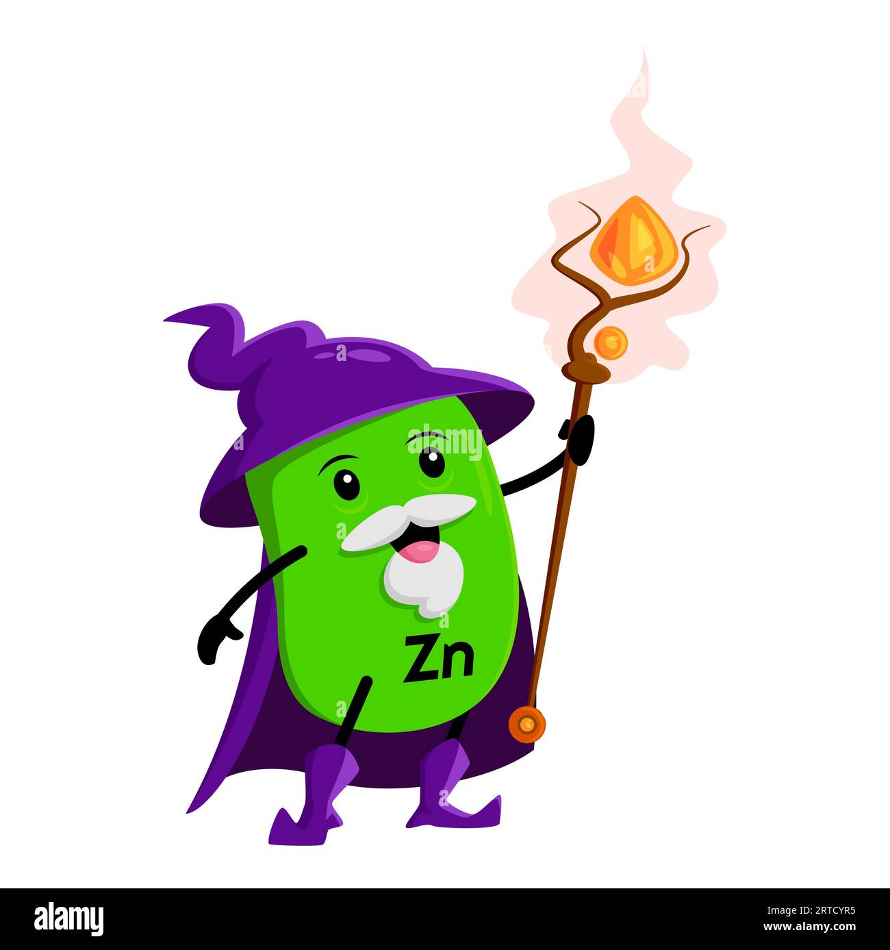 Cartoon happy zinc and zincum mineral micronutrient mage character ...