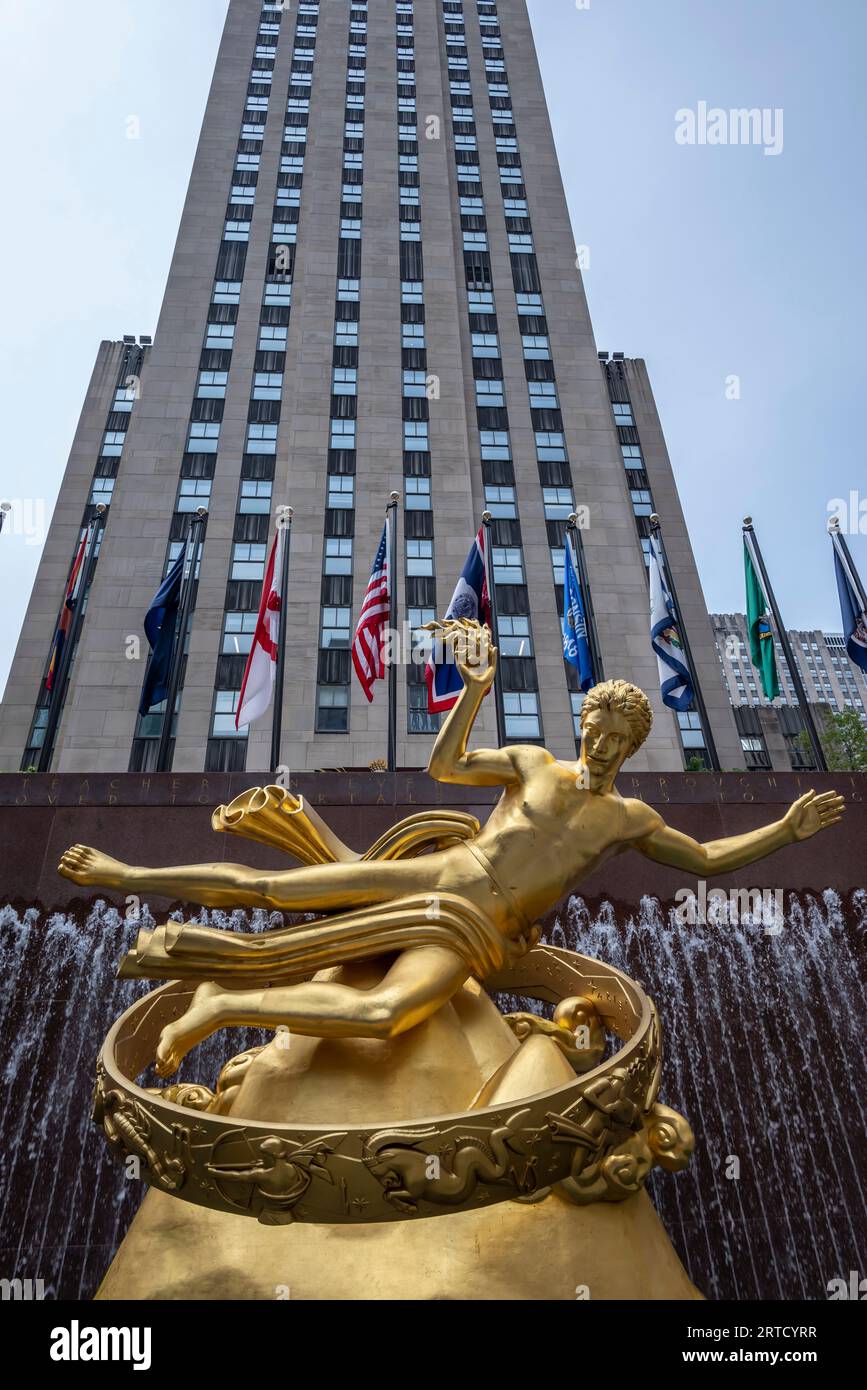 The Prometheus statue you're referring to is located in the Lower Plaza ...