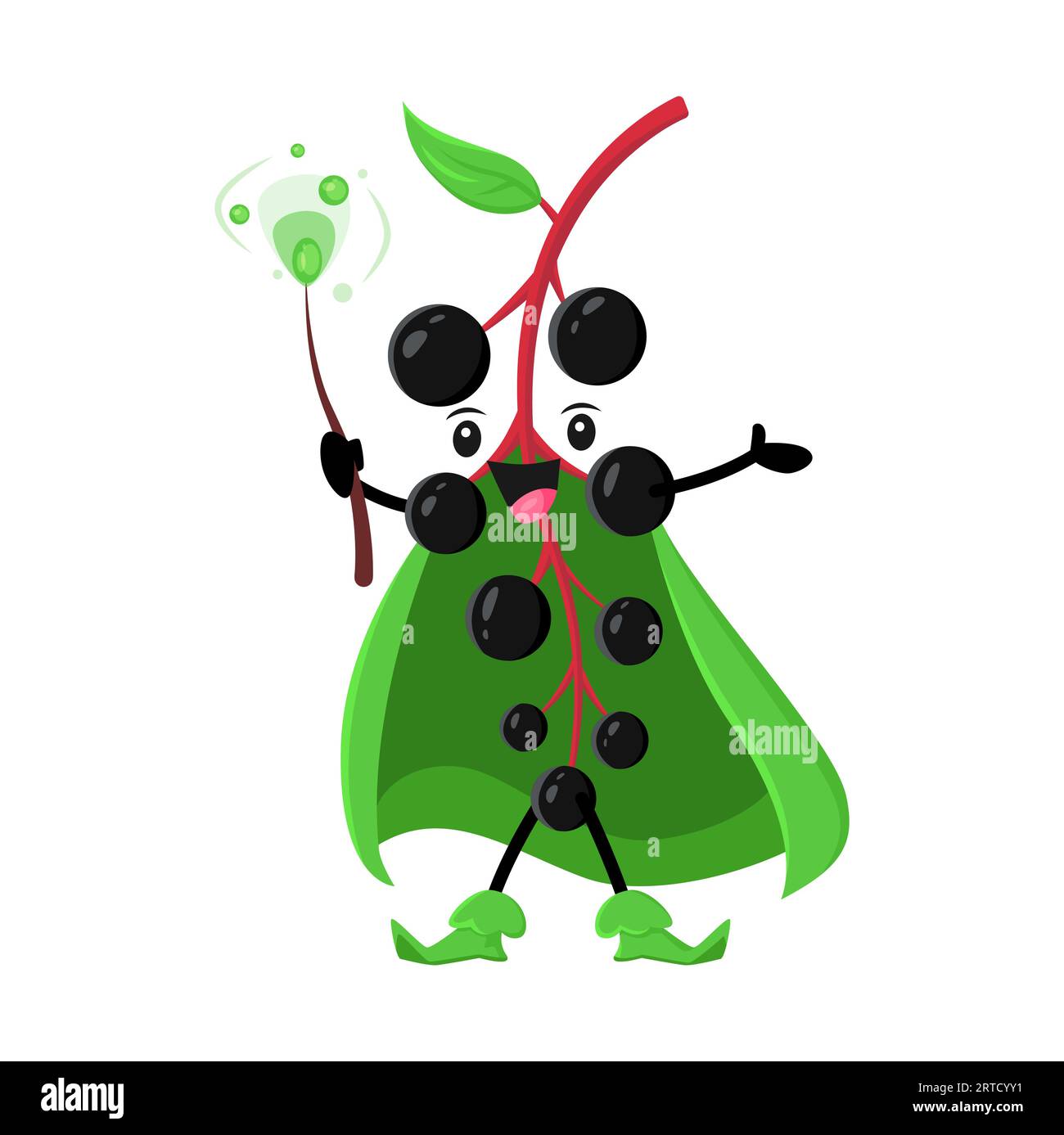 Cartoon birds cherry berry wizard, mage or magician character. Vector ...