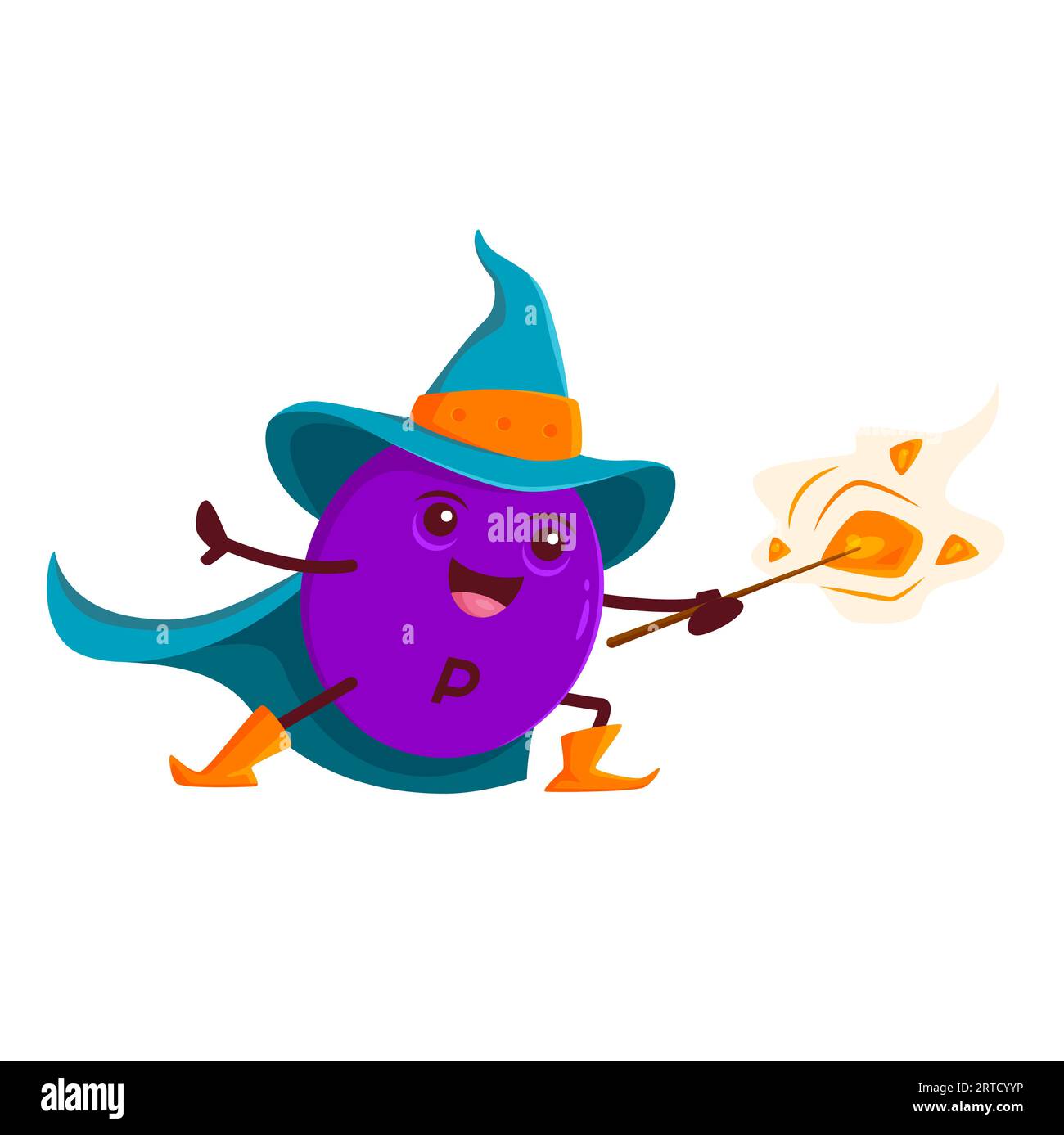 Cartoon phosphorus mineral micronutrient wizard character. Isolated ...