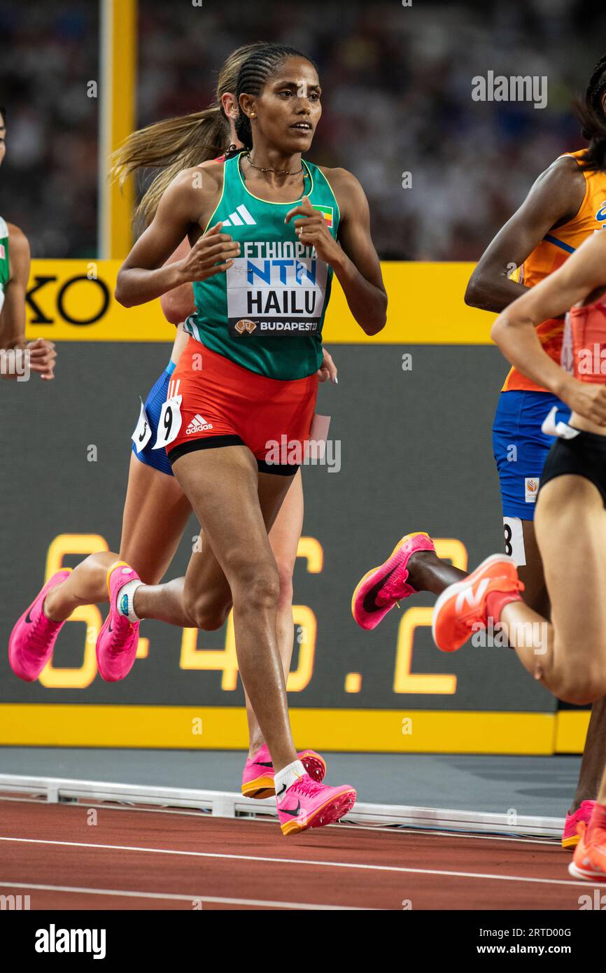 Freweyni Hailu of Ethiopia competing in the women’s 5000m final on day ...