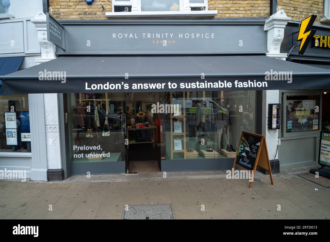 LONDON- September 12, 2023: Royal Trinity hospice charity shop in ...