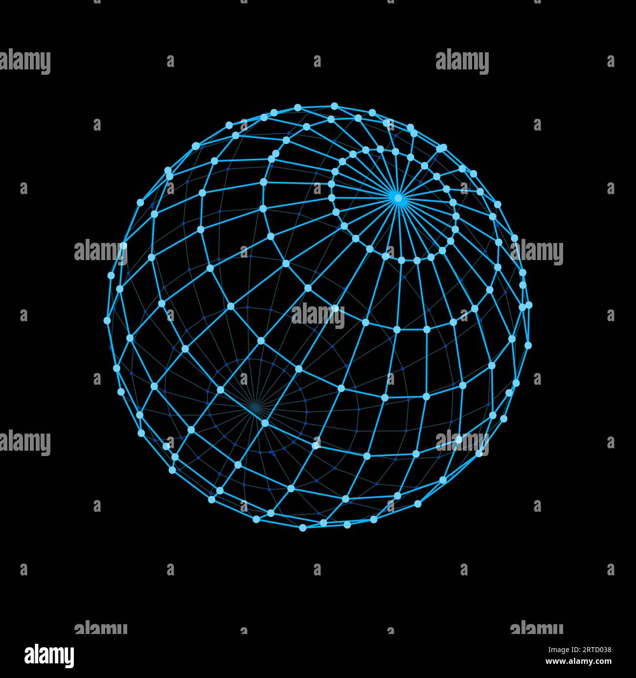 3d wireframe sphere and futuristic ball shape. Virtual wireframe model ...