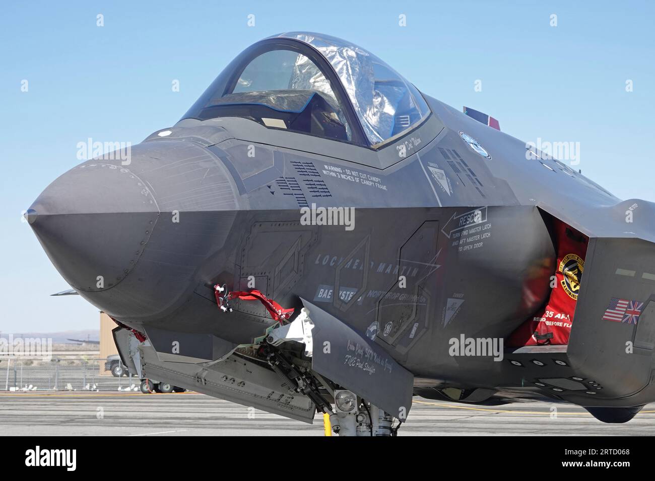 Lancaster, California, USA - March 25, 2018: A Lockheed Martin F-35 Lightning II stealth ...