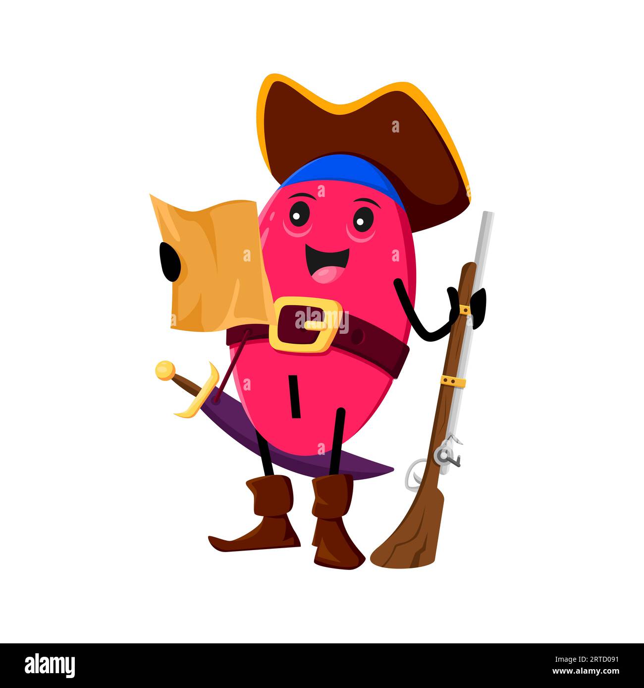 Cartoon vitamin and I micronutrient pirate or corsair character. Food ...
