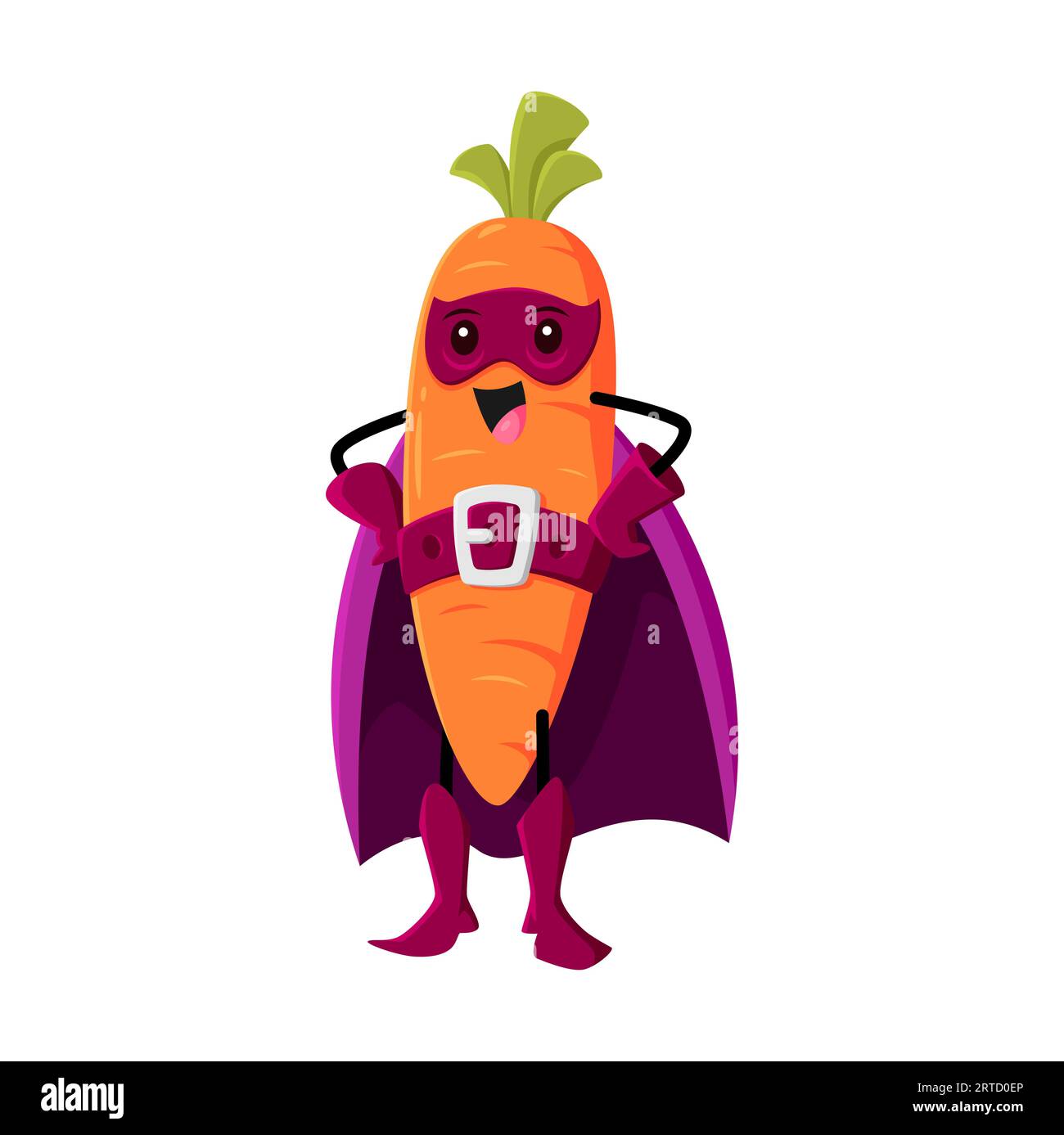 Cartoon carrot super hero vegetable character. Isolated vector funny ...