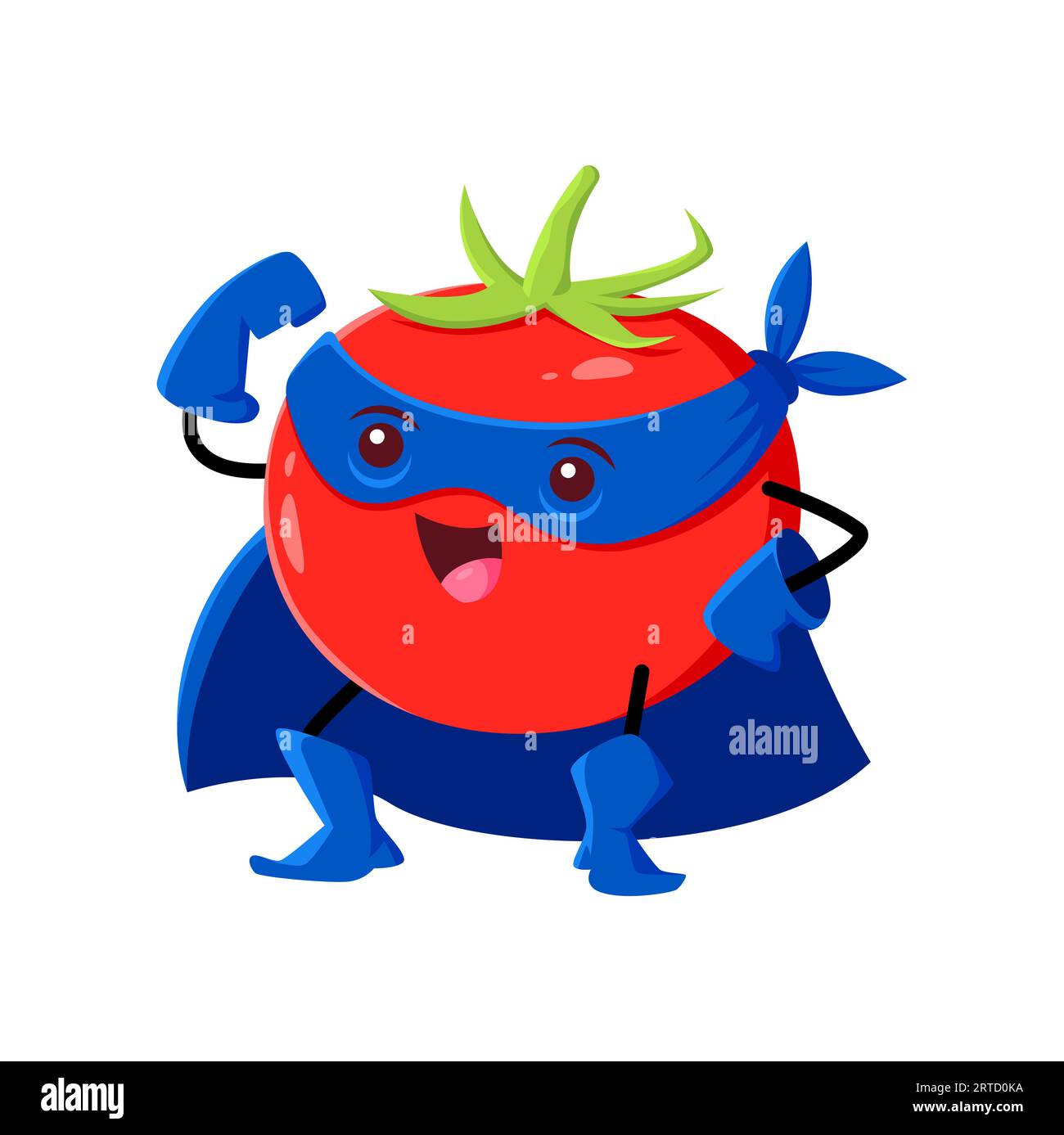 Cartoon tomato vegetable super hero character. Isolated vector fresh ...