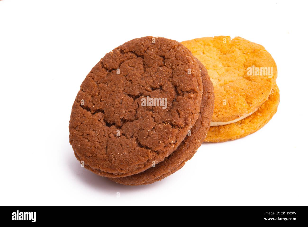 double cookie isolated on white background Stock Photo - Alamy