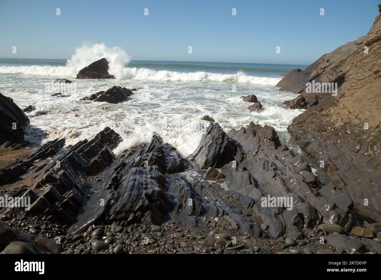 Sandymouth Bay Beach Cornwall Stock Photo - Alamy