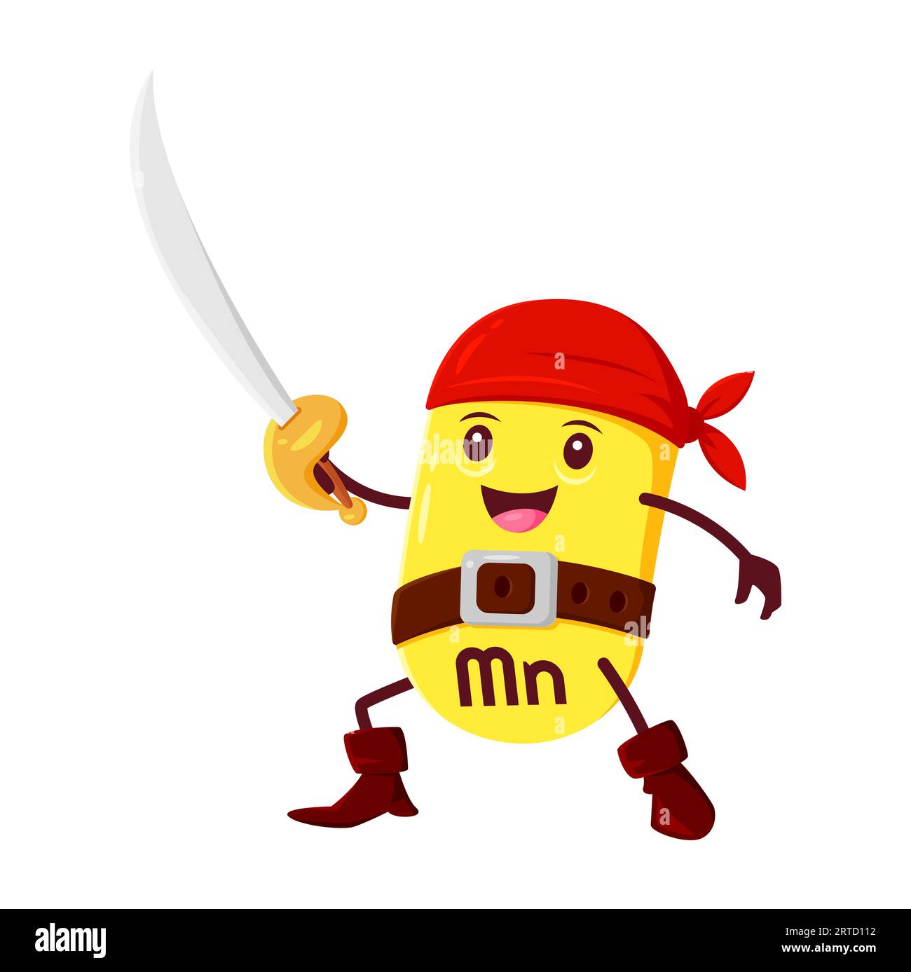Cartoon vitamin and Mn micronutrient pirate or corsair character ...