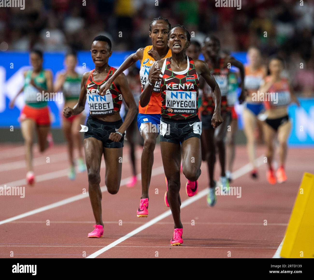Sifan Hassan of the Netherlands and Faith Kipygon of Kenya competing in ...