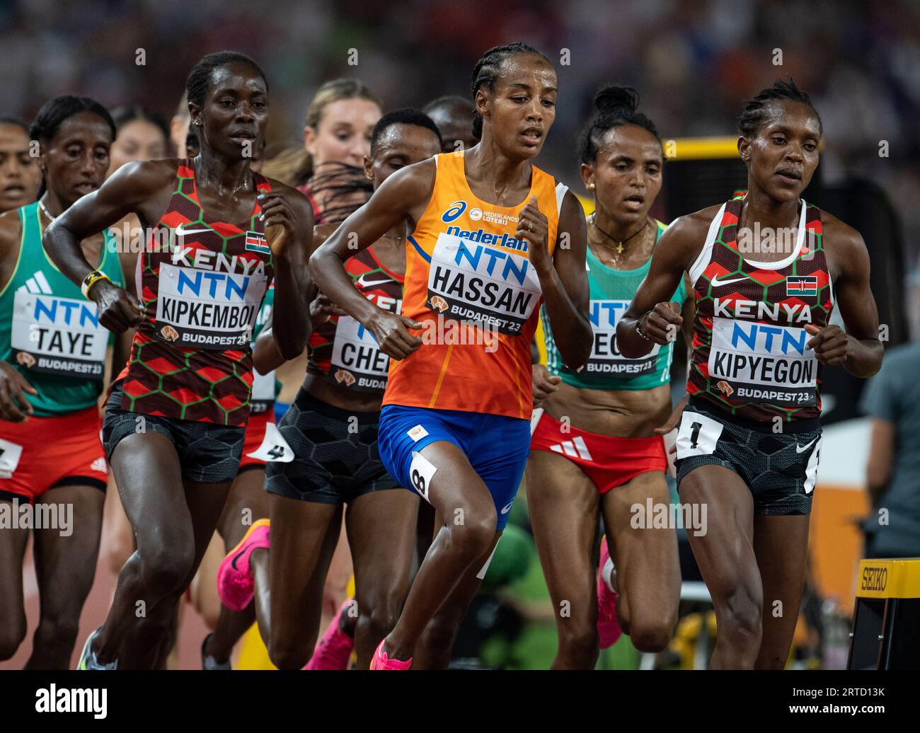 Sifan Hassan of the Netherlands and Faith Kipygon of Kenya competing in ...
