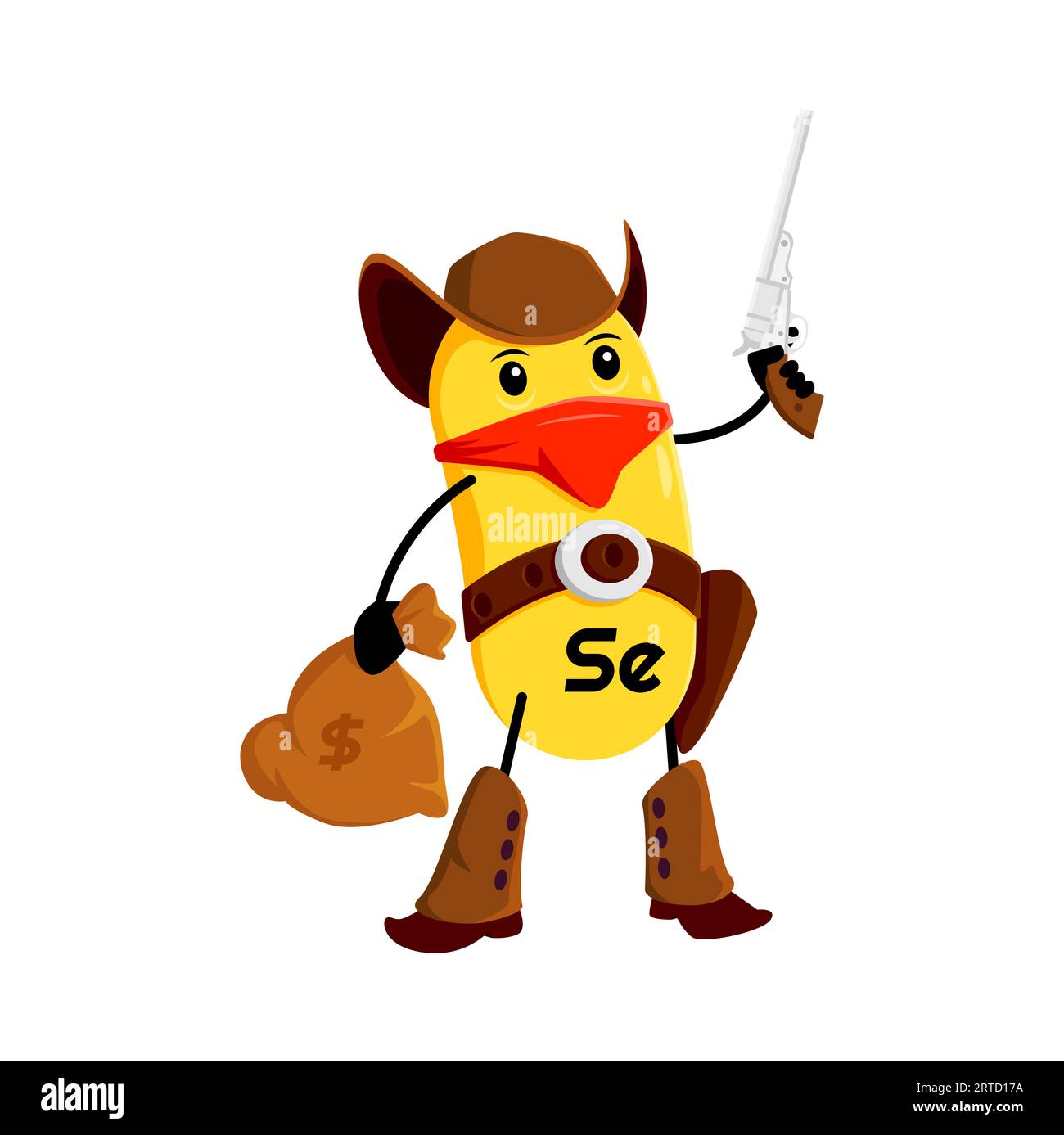 Cartoon selenium ranger micronutrient character. Isolated vector Se ...