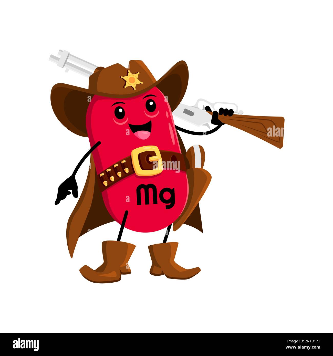 Cartoon wild west magnesium sheriff character or ranger micronutrient ...