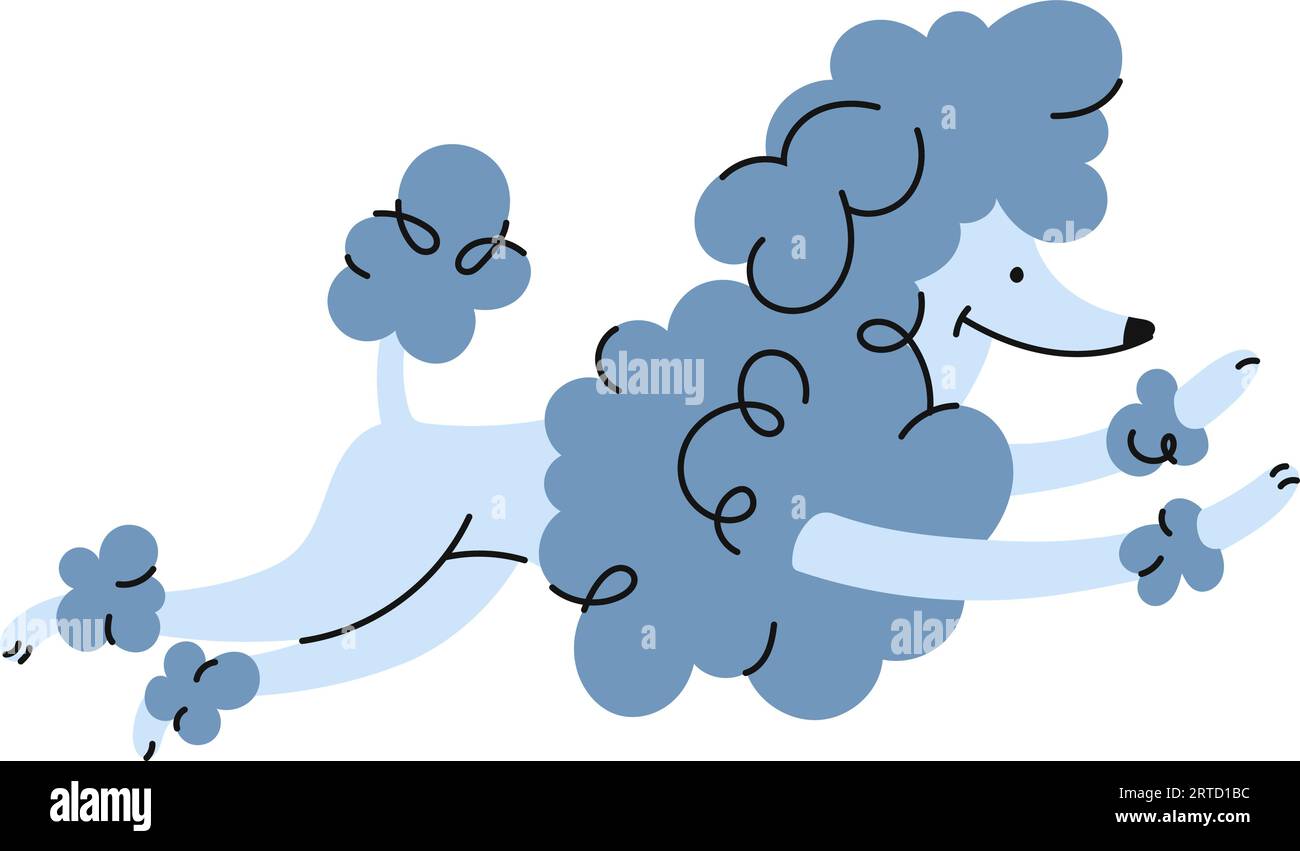 Cute poodle dog doodle, cartoon puppy character. Vector funny pet ...