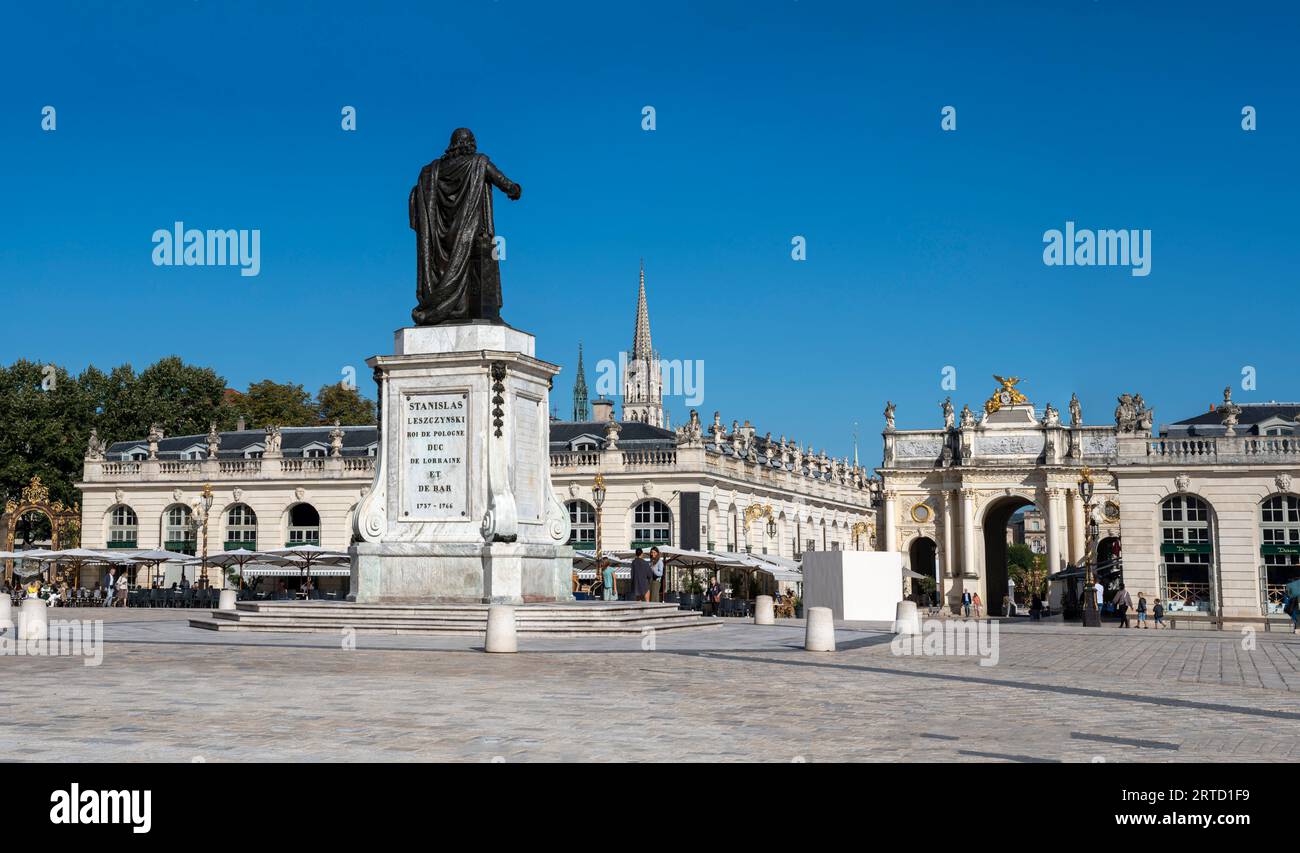 Nancy, France - 09 02 2023: Unesco World Heritage. View of the statue ...