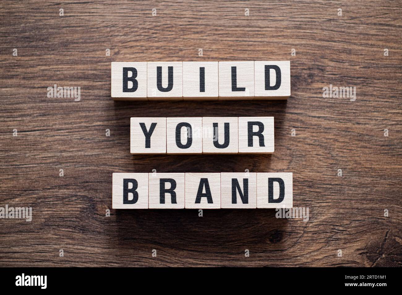 Build your brand - word concept on building blocks, text Stock Photo ...