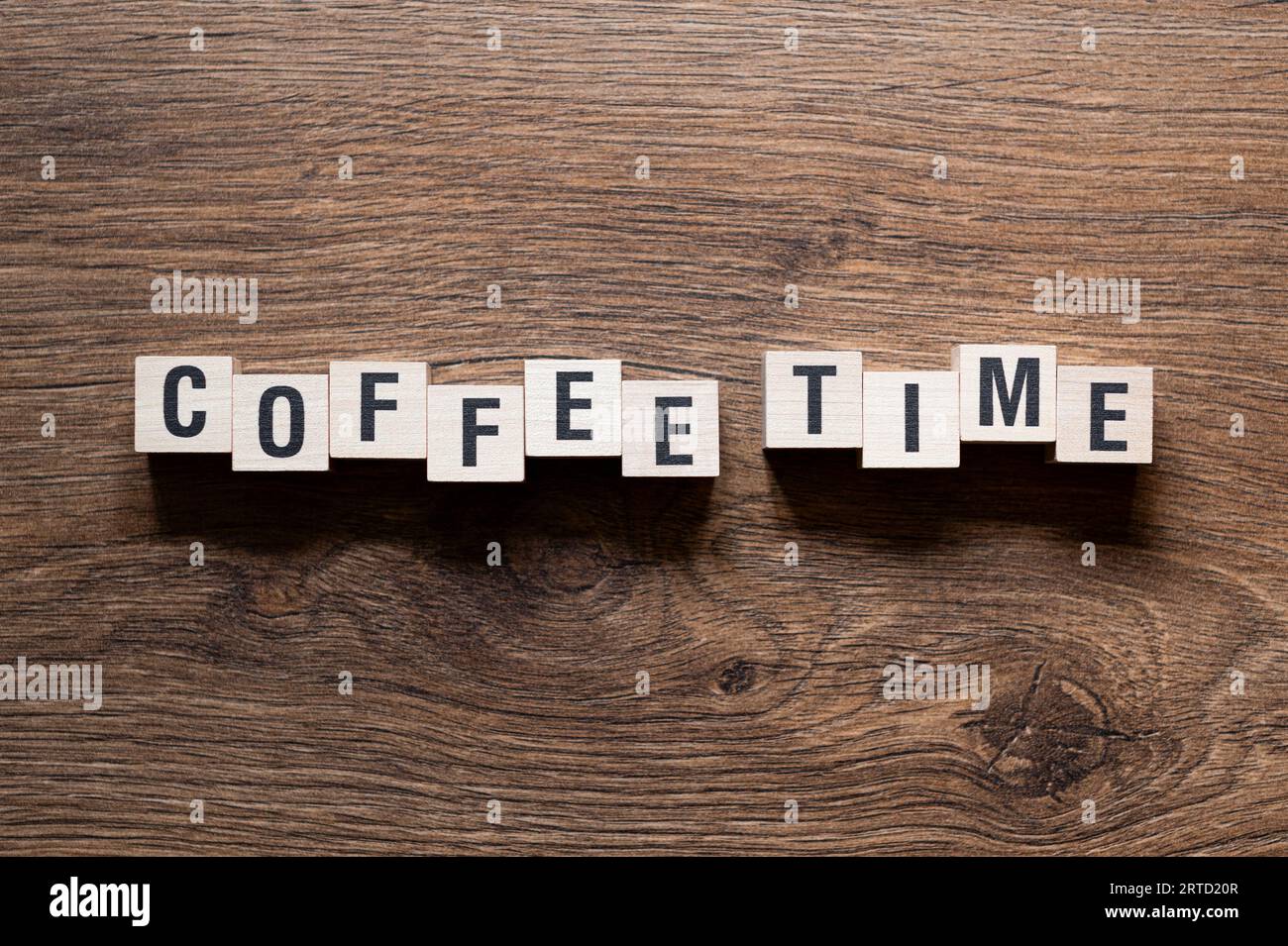 Coffee time - word concept on building blocks, text Stock Photo - Alamy