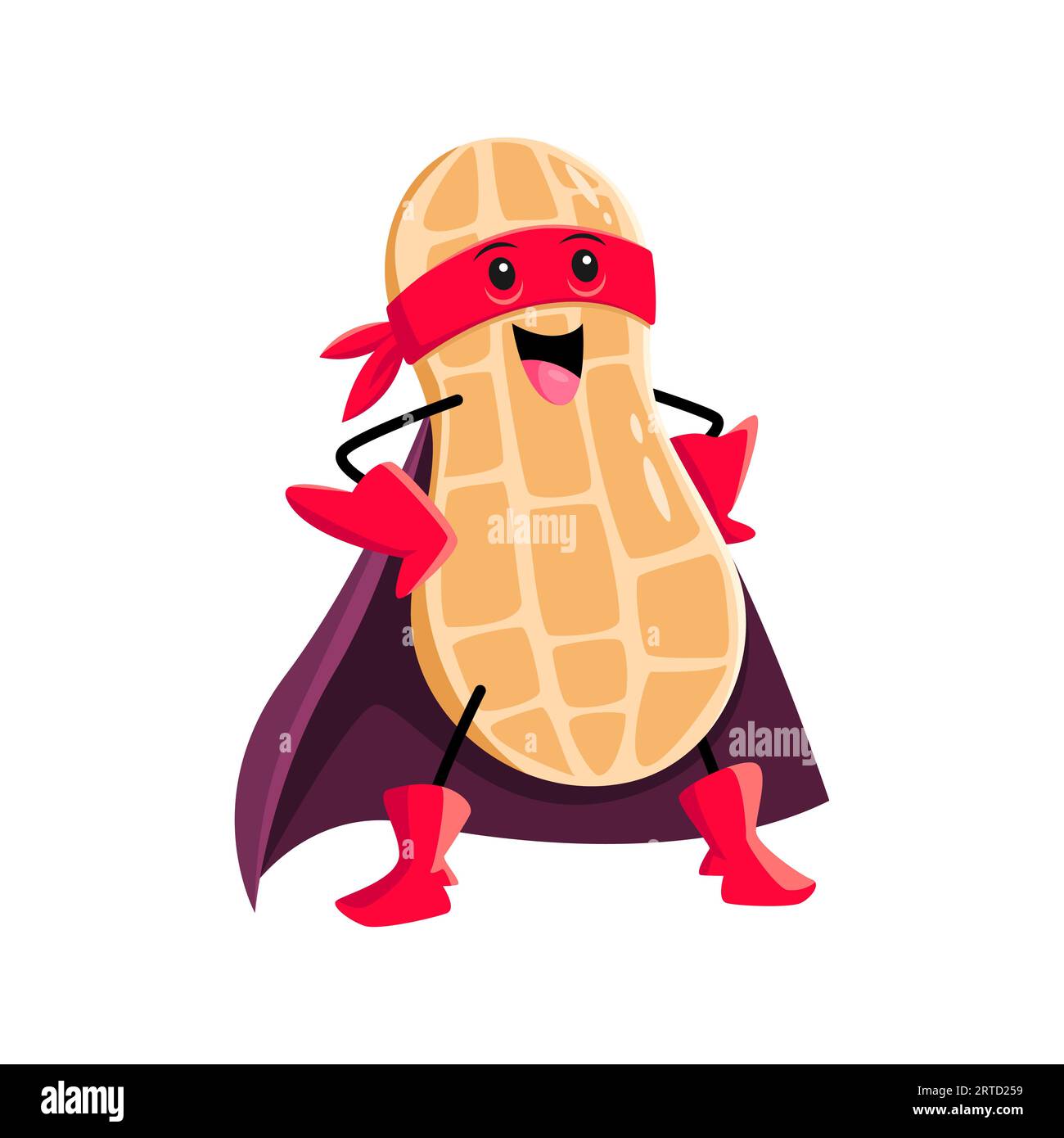 Cartoon peanut nut superhero character in super hero costume. Funny ...