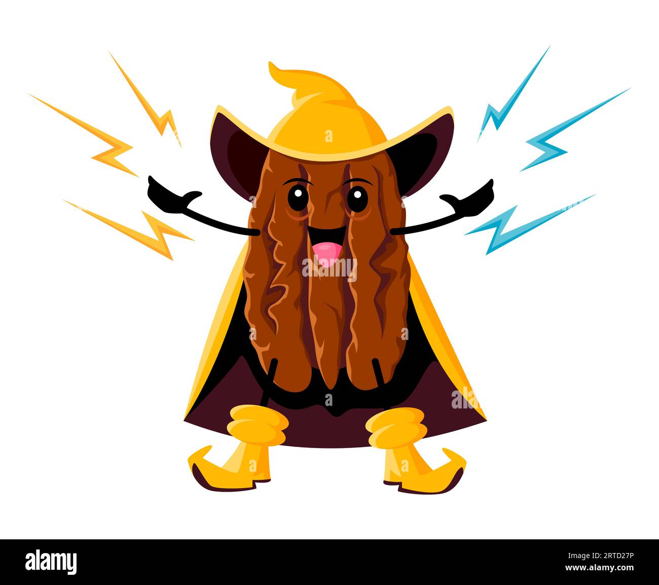Cartoon pecan nut wizard and sorcerer character. Isolated vector ...