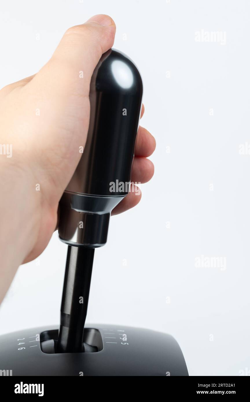 Metal sport shifter in hand isolated on white studio background Stock ...