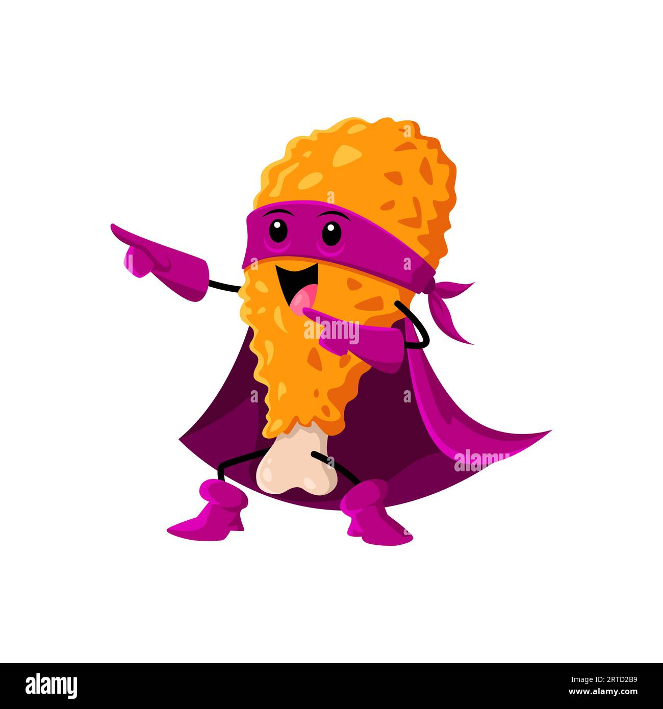 Cartoon fast food chicken drumstick superhero character. Takeaway meal ...