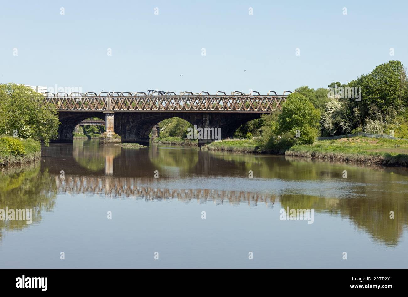 Flood defence work along the River Ribble Preston Lancashire England ...