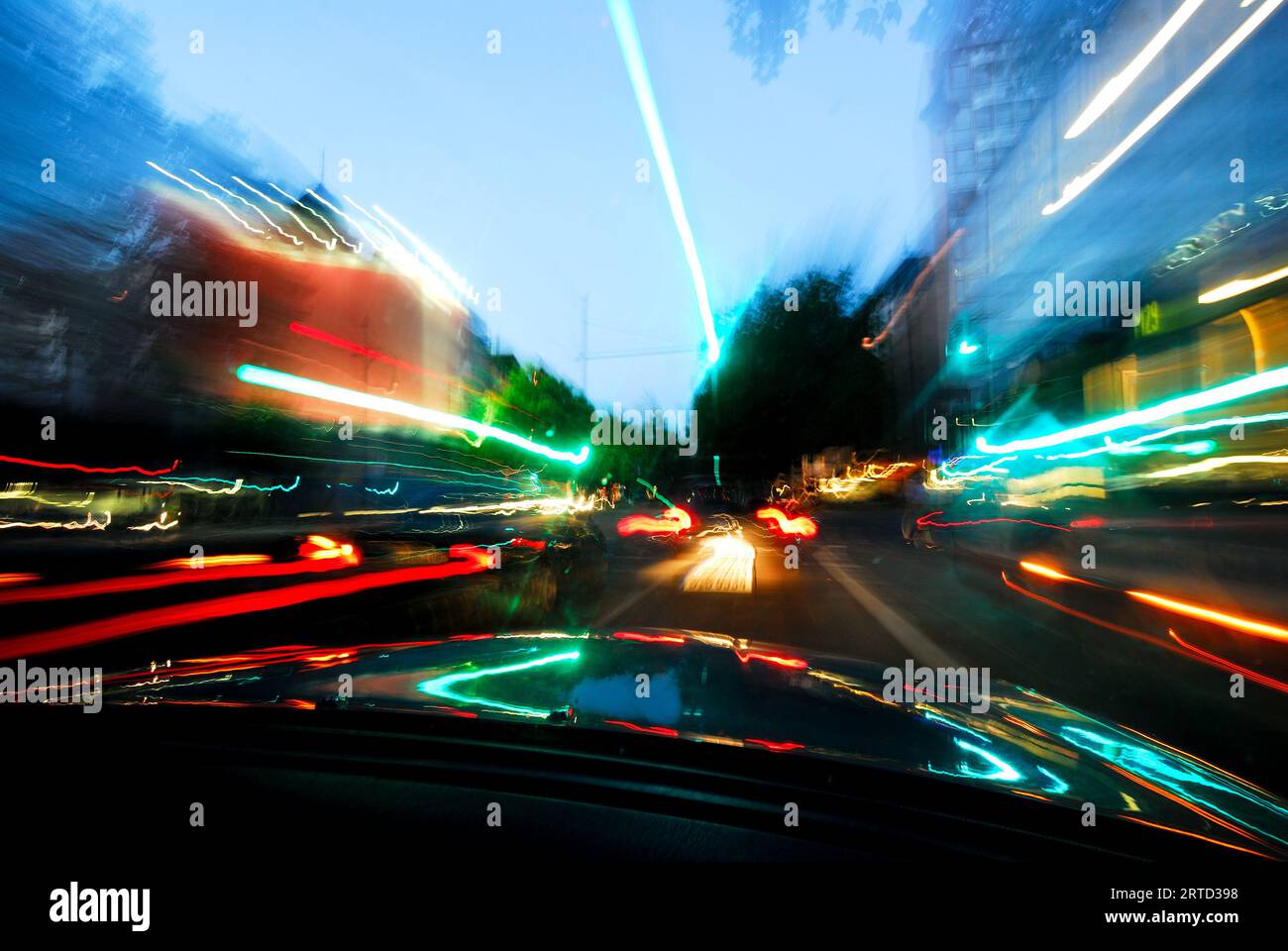 Driving night in the car,abstract, asphalt, auto, automobile, blur ...