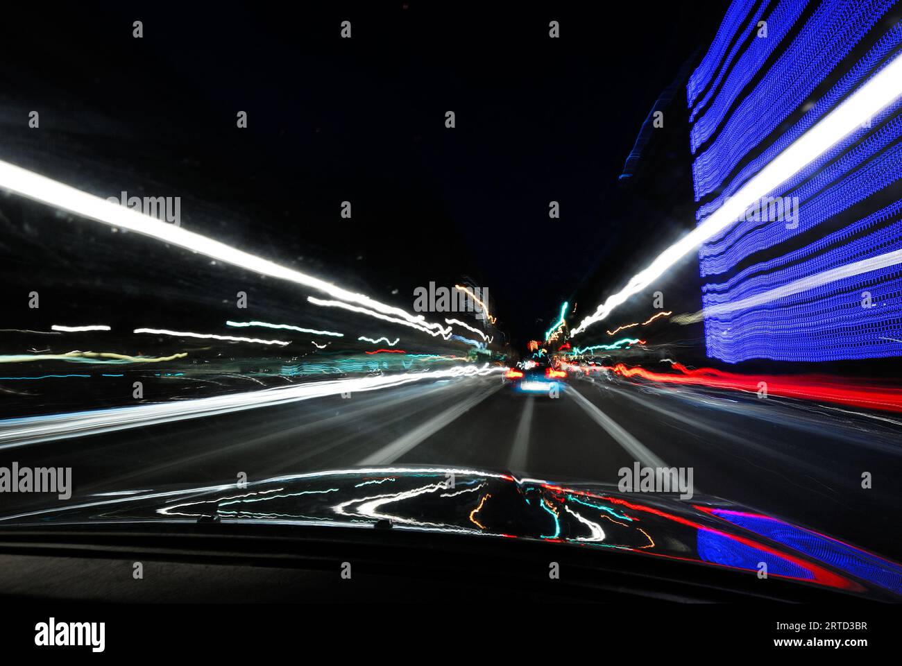 Driving night in the car,abstract, asphalt, auto, automobile, blur ...