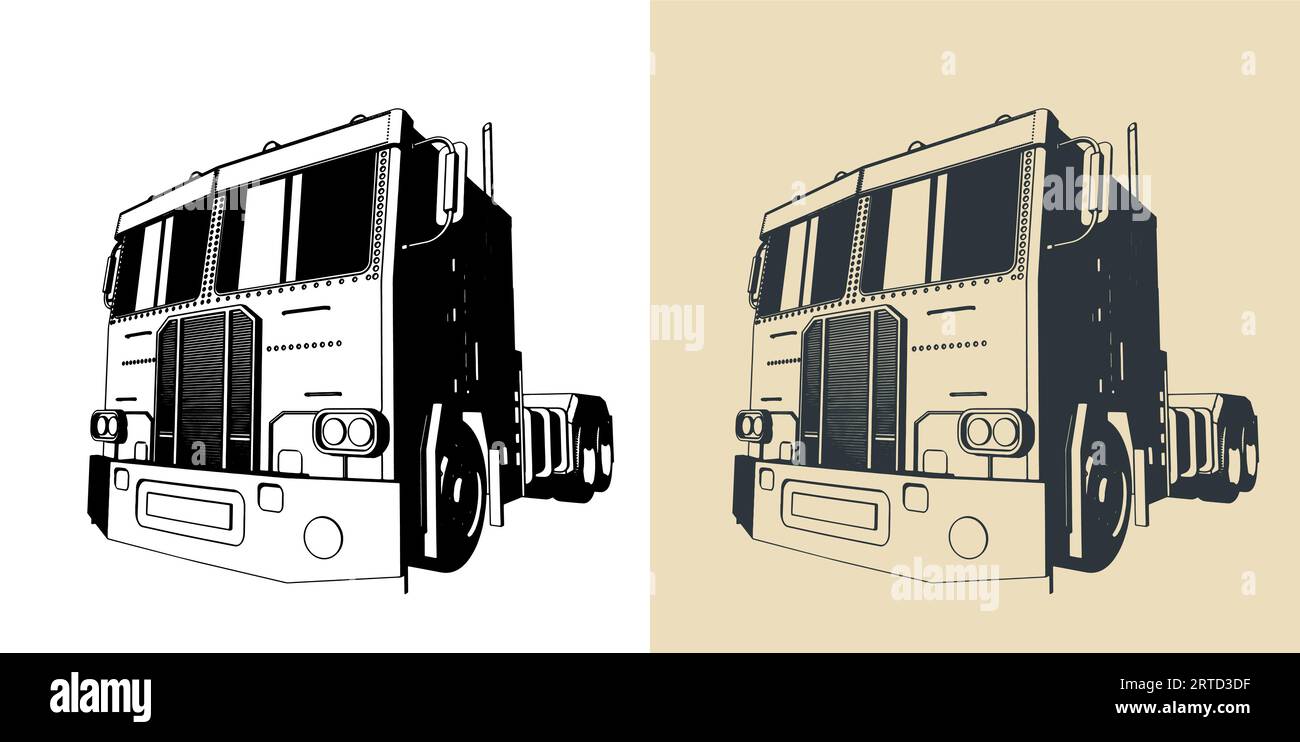 Truck tractor vector vectors Stock Vector Images - Alamy