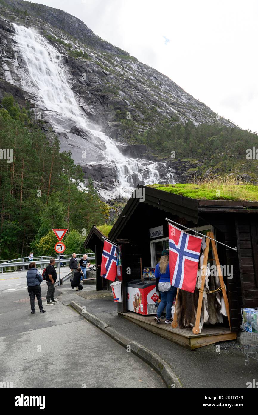 Norway langfoss waterfall hi-res stock photography and images - Alamy