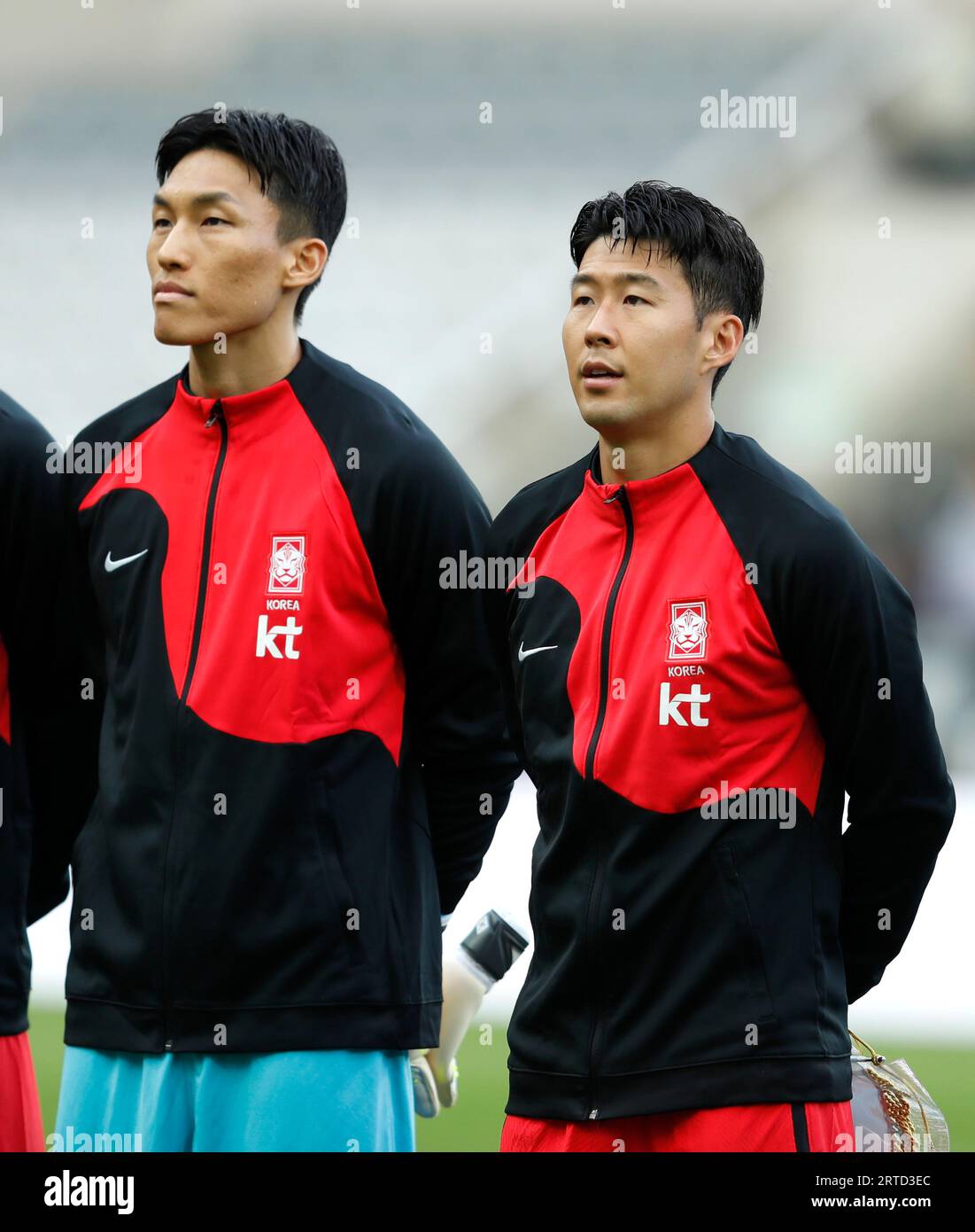 South Korea's Heung-min Son (right) and Seung-gyu Kim during the ...