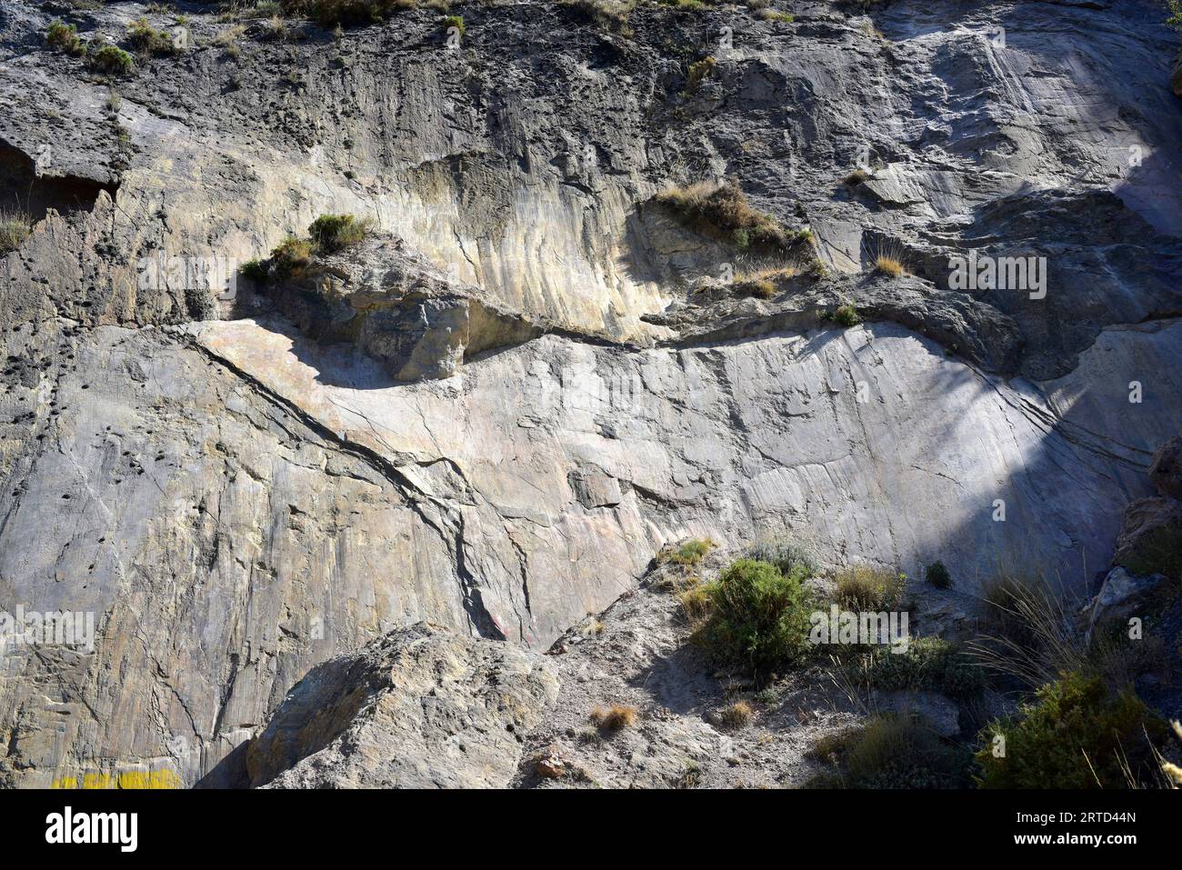 Fault plane is the fracture surface of fault. This photo was taken in ...