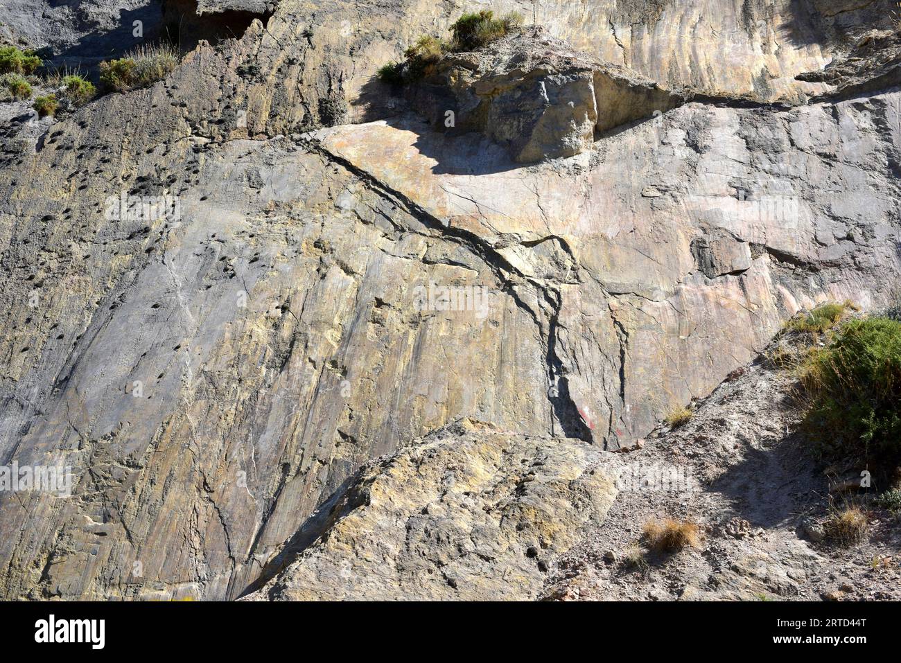 Fault plane is the fracture surface of fault. This photo was taken in ...