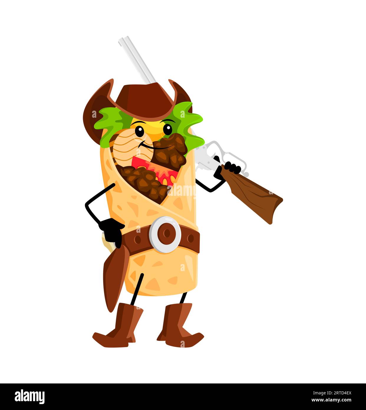 Cartoon fast food shawarma cowboy character. Street food restaurant ...